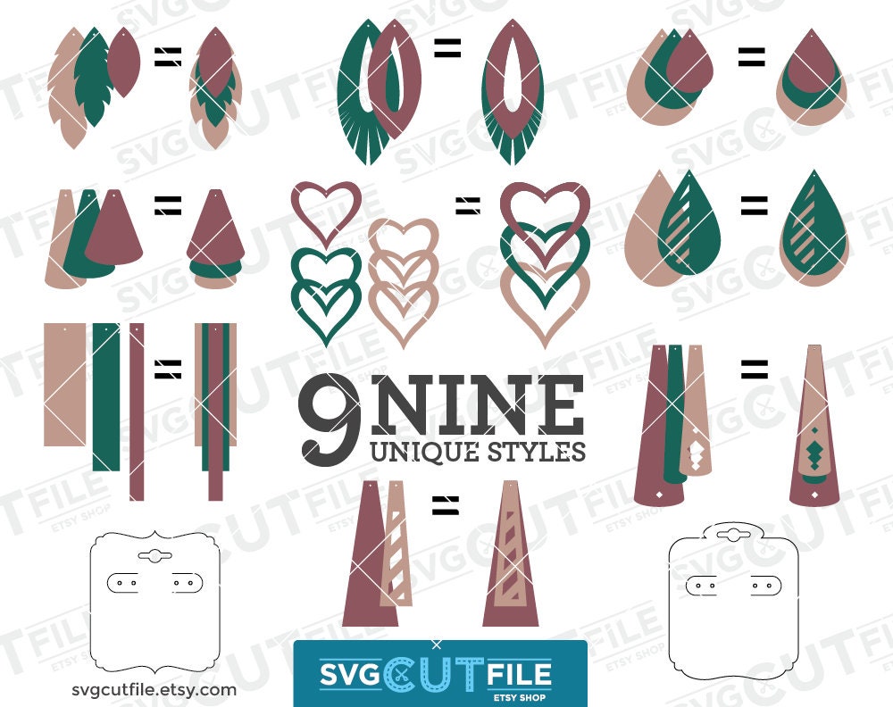 Layered Earrings Svg Earring Display Svg Earring Svg Bundle - Etsy