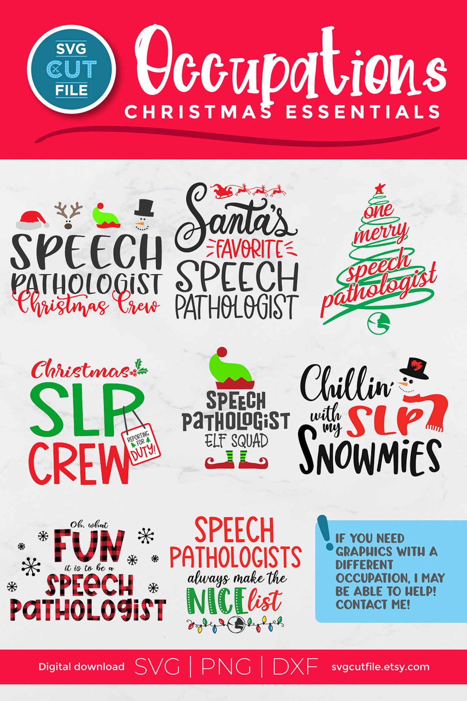 Christmas Speech Pathologist Svg Bundle SLP SVG Speech - Etsy
