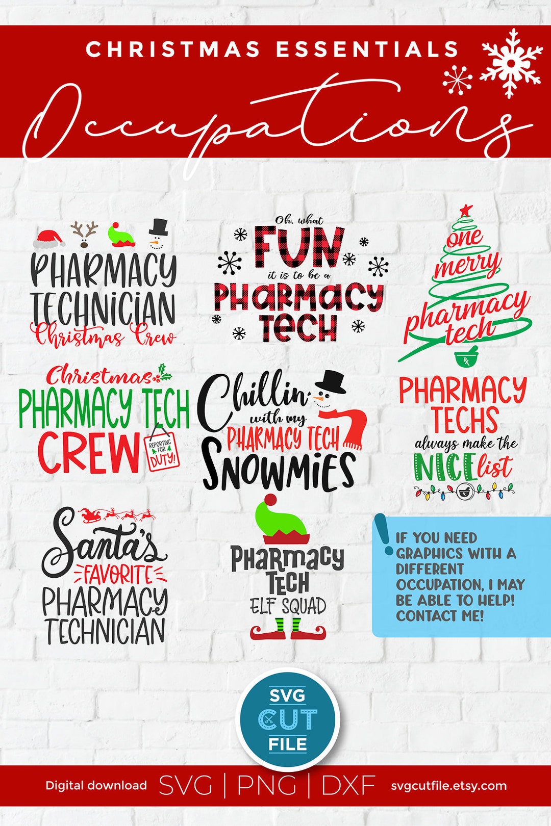 Christmas Pharmacy Tech Svg Bundle, Pharmacy Technician, Pharmacy ...