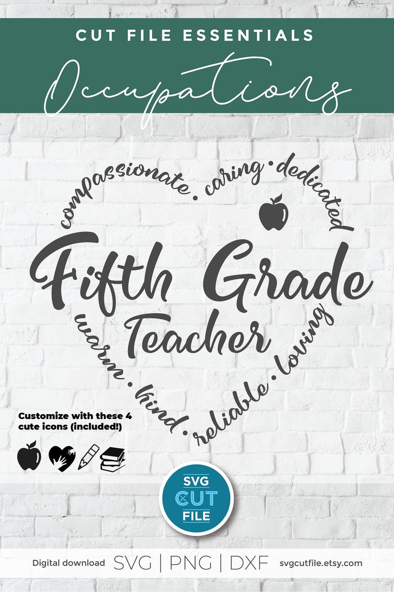5th Grade Teacher Svg Fifth Grade Teacher Svg 5th Grade - Etsy