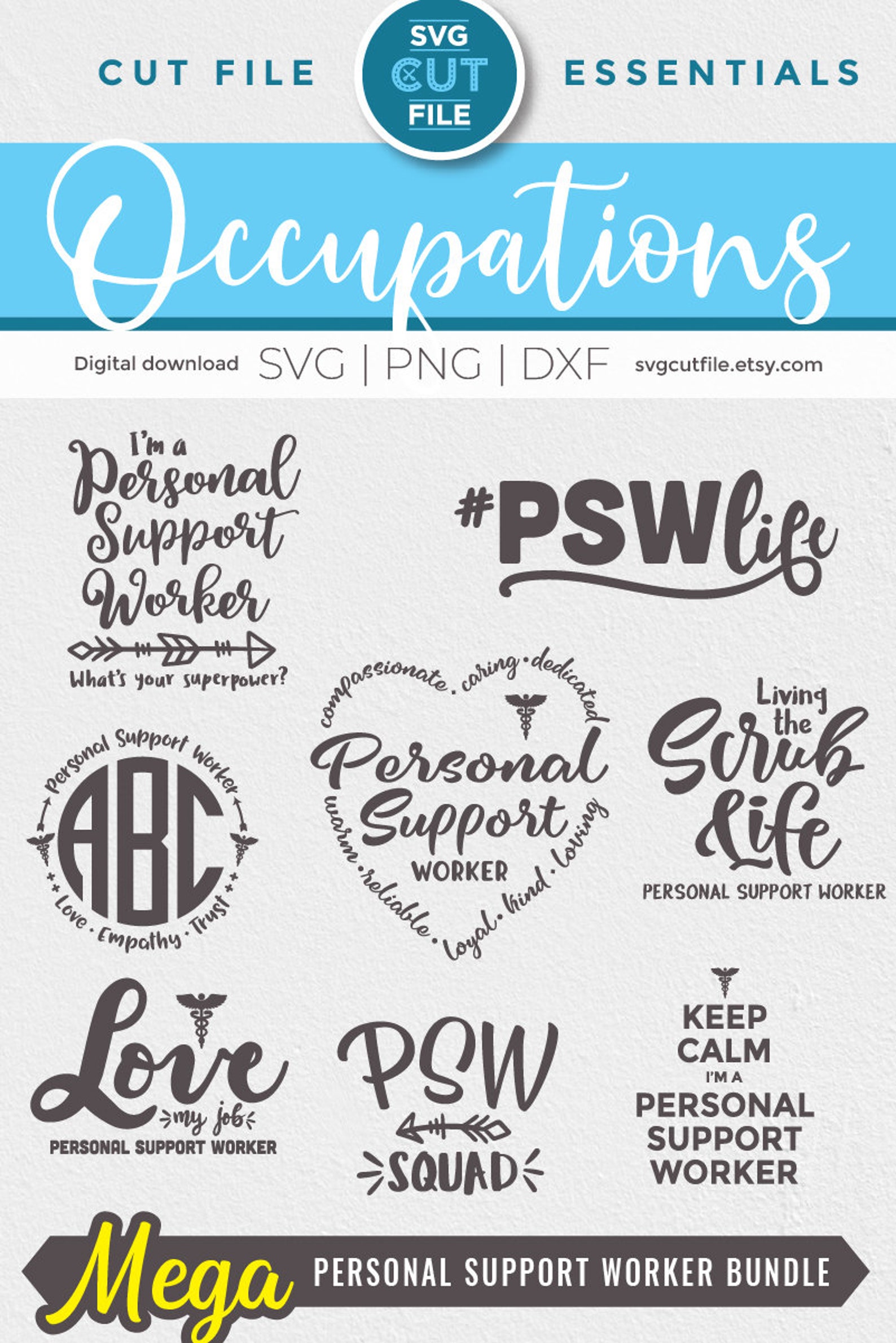 Personal Support Worker Svg, Psw Svg, Caregiver Svg, Psw Bundle Svg ...