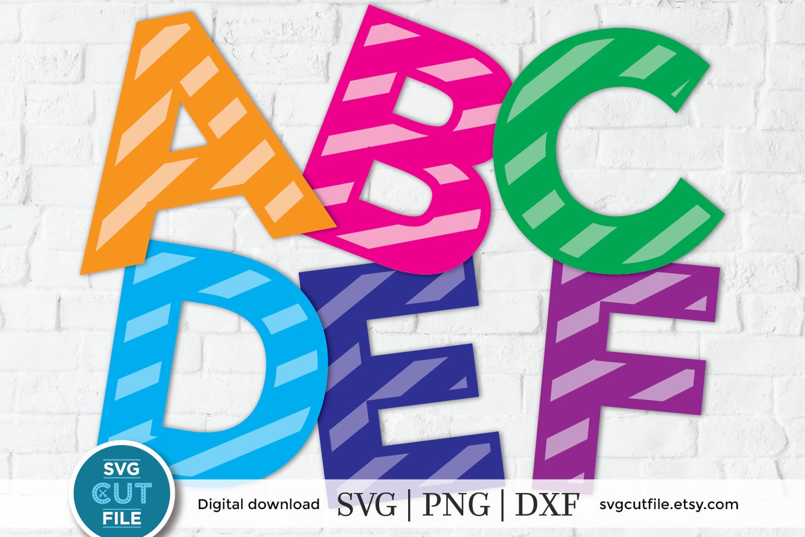 Striped Letters Svg , Stripe Alphabet Font, Striped Alphabet Svg ...