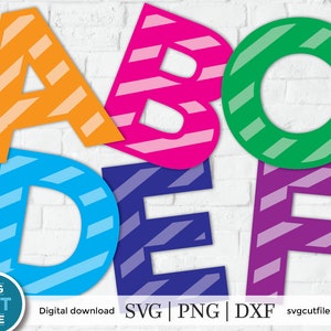 Striped Letters Svg , Stripe Alphabet Font, Striped Alphabet Svg ...