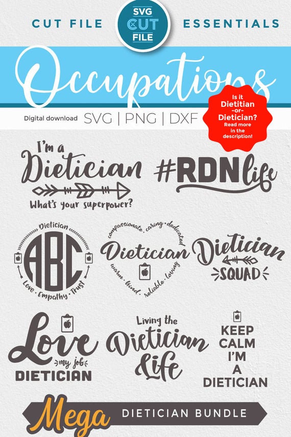 Dietician Svg, Dietician Svg, Bundle, Student Nutritionist, Rd Svg, Rdn ...