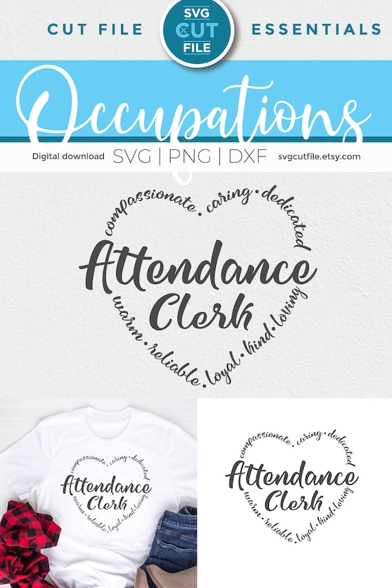 Art & Collectibles Digital Attendance clerk svg Secretary svg Eps PEIMS ...