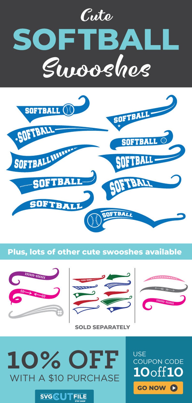 Text Tail Svg, Swoosh Svg, Softball Svg, Softball Swoosh Svg, Softball ...