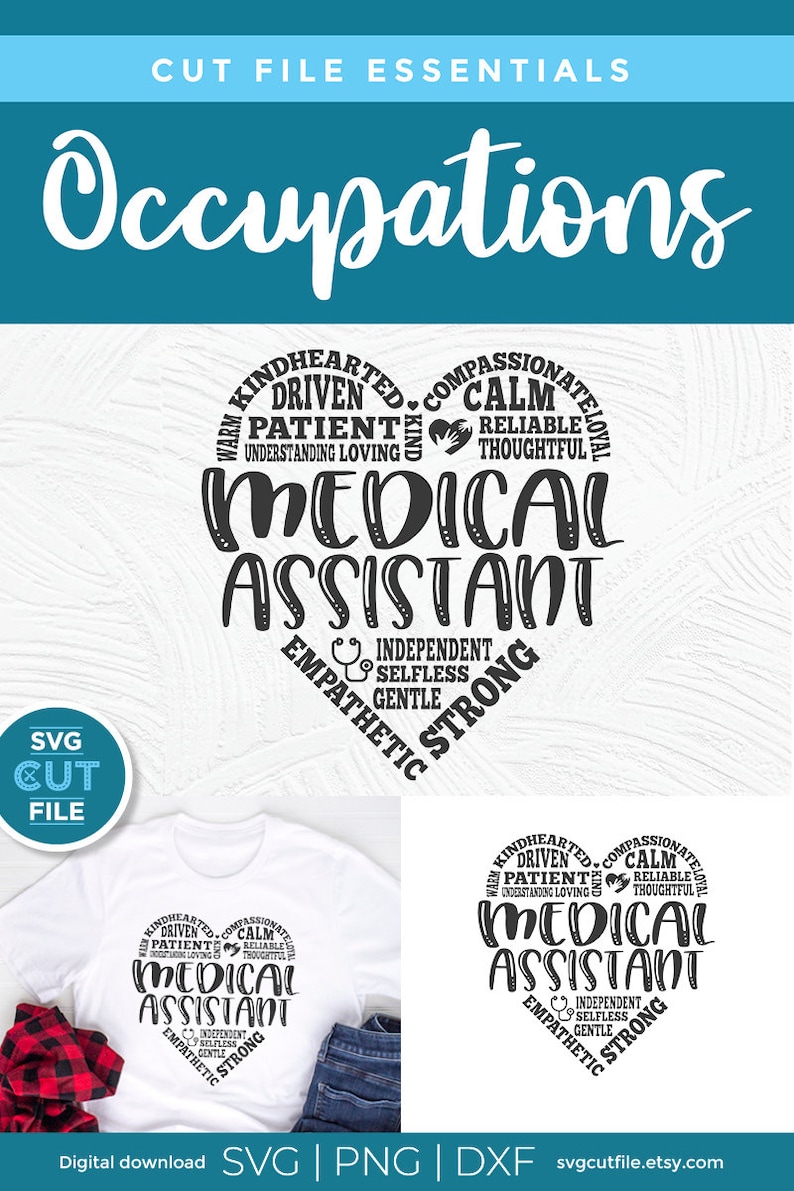 Medical Assistant Svg MA Svg Heart Svg MA Life MA Gift - Etsy