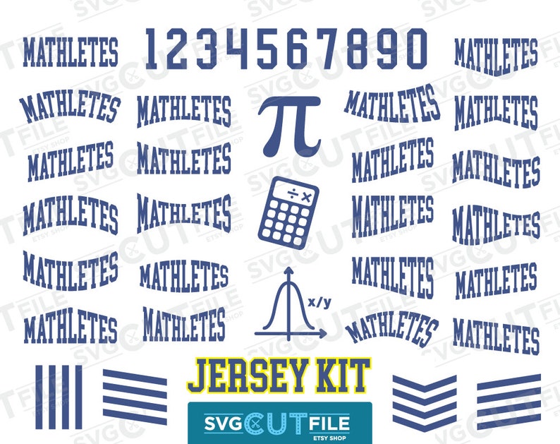 Mathletes Svg Math Jersey Kit Svg Clipart Clip Art Icon - Etsy