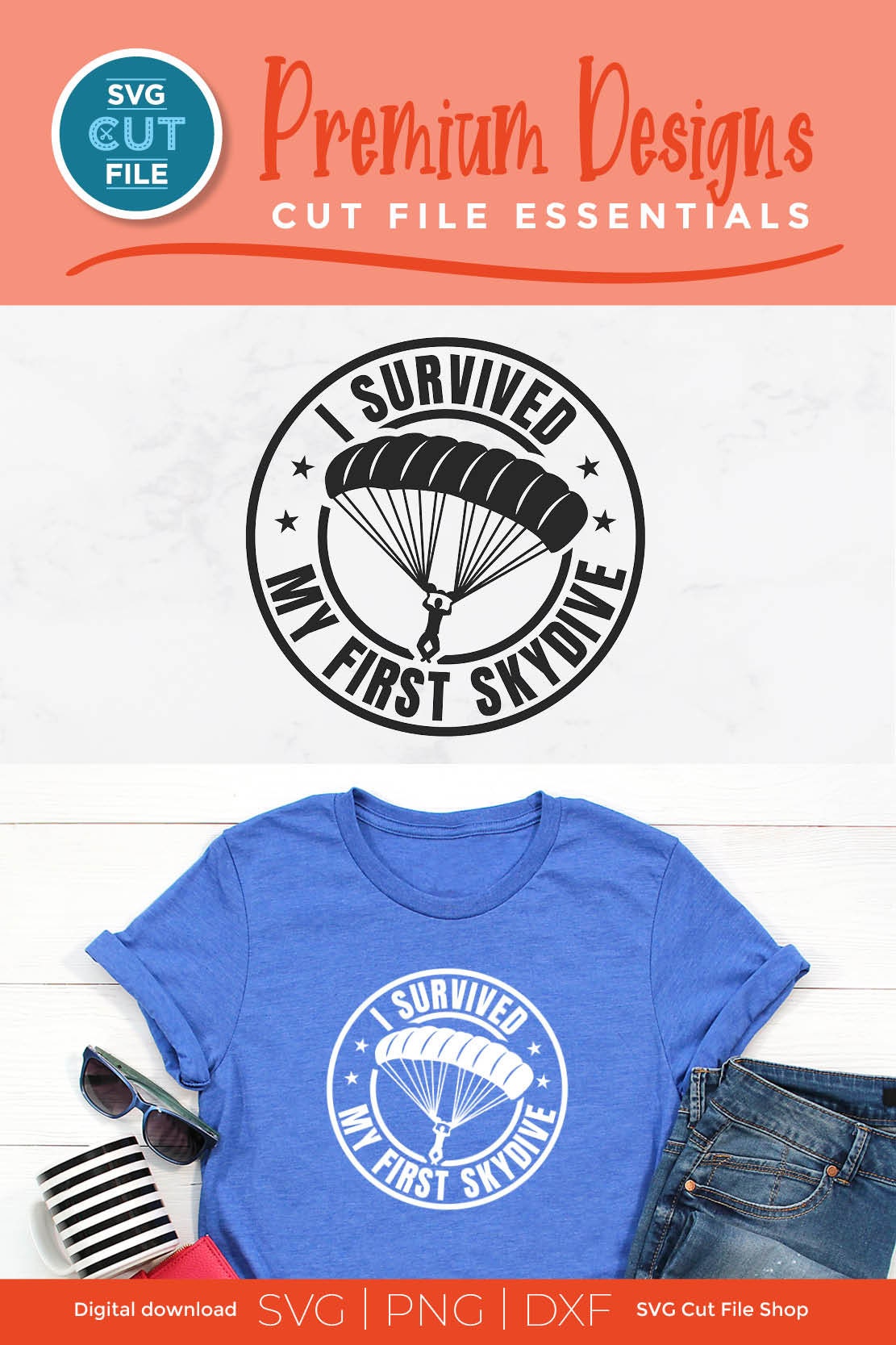 Skydiving Svg, Sky Diving, Skydive Svg, I Survived My, First Sky Dive ...