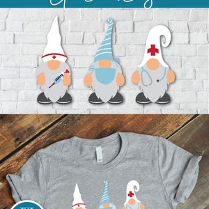 Nurse gnome svg doctor gnomes svg medical gnomes svg | Etsy