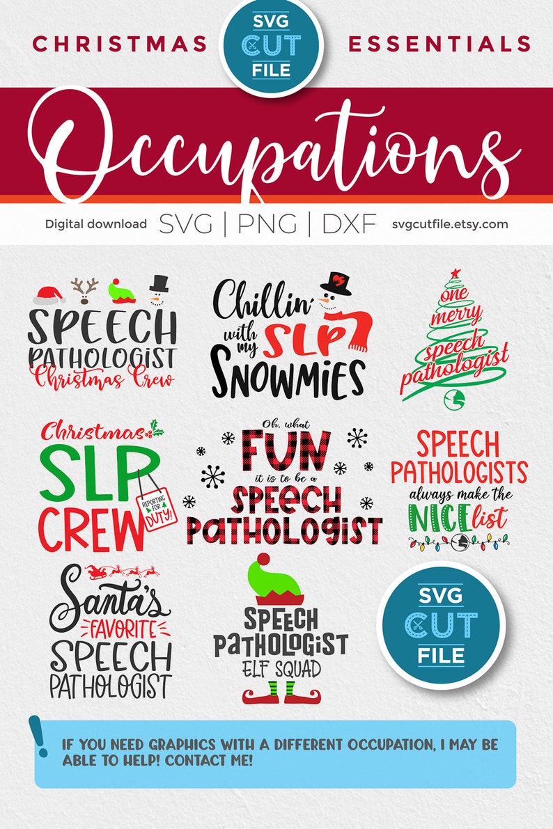 Christmas Speech Pathologist Svg Bundle SLP SVG Speech | Etsy