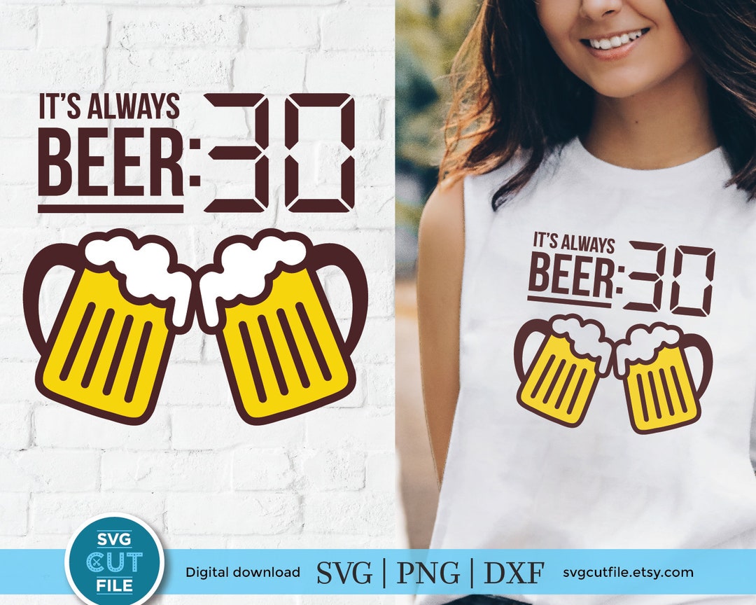 Beer Thirty 30 Mug Svg, Alcoholic Drink Dxf, Glass Tumbler Stein ...