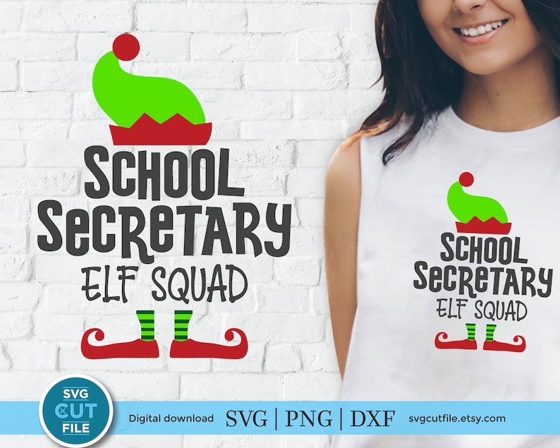 Christmas School Secretary Svg School Secretary Elf Svg | Etsy