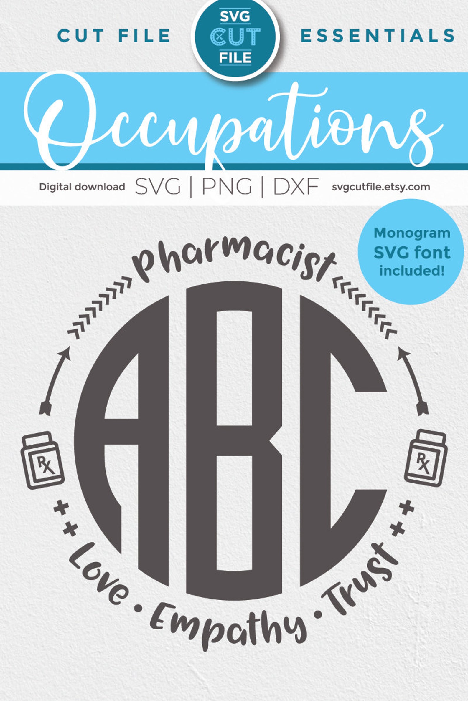 Pharmacist Svg Pharmacy Svg Pharmacist Monogram Svg Rx Bowl - Etsy