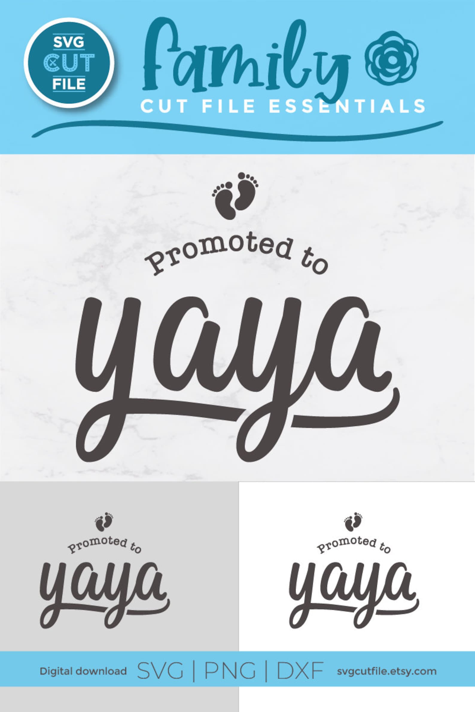 Yaya svg promoted to yaya svg new grandma svg baby | Etsy