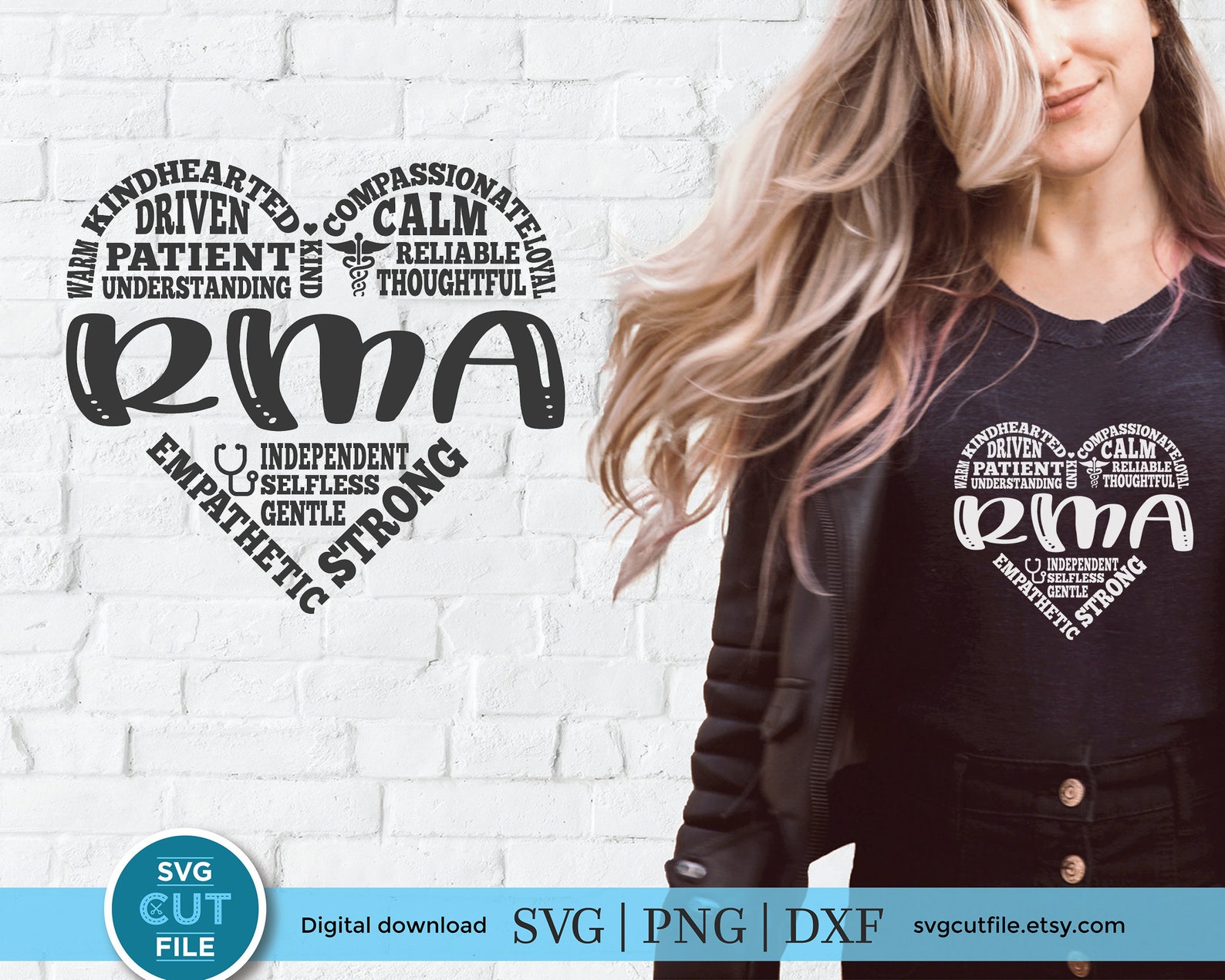 Registered Medical Assistant Svg RMA Svg Heart Svg RMA - Etsy