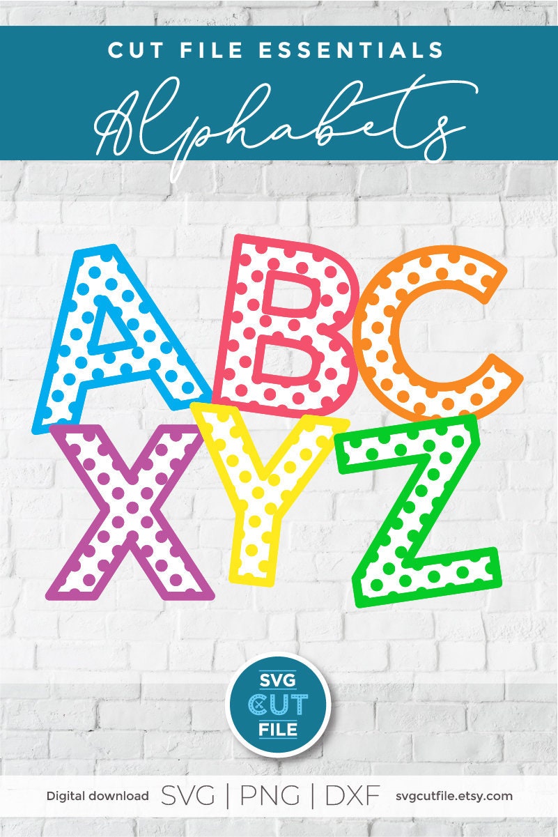 Polka Dot Letters Svg Polka Dot Font Bubble Font Svg Polka - Etsy
