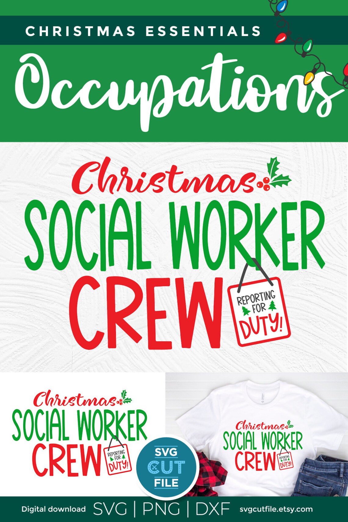 Christmas Social Worker Svg, Social Worker Christmas Crew Svg, Social ...