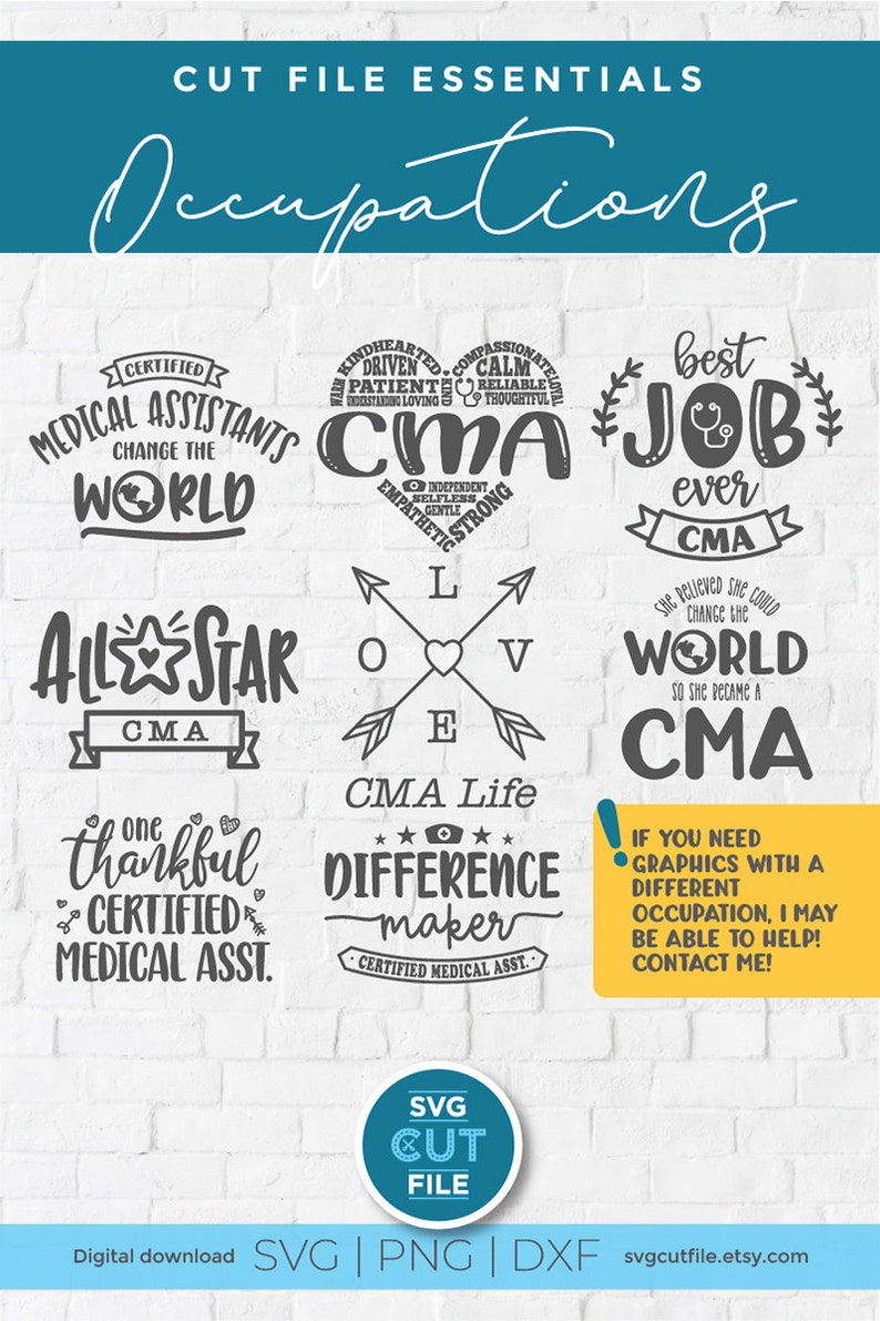Certified Medical Assistant Svg Bundle, CMA Svg, Heart Svg, Subway Art ...