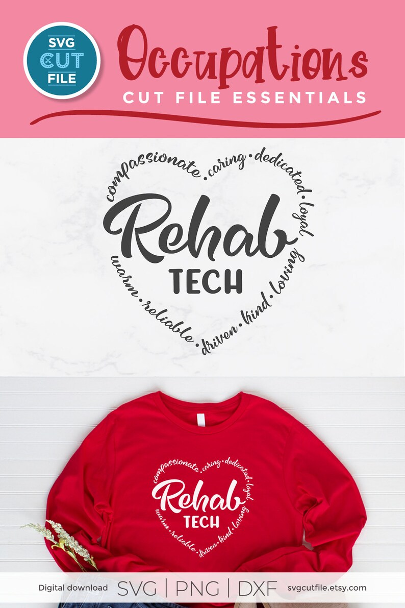 Rehab Tech Svg Rehabilitation Svg Rehab Rehab Heart Rehab - Etsy