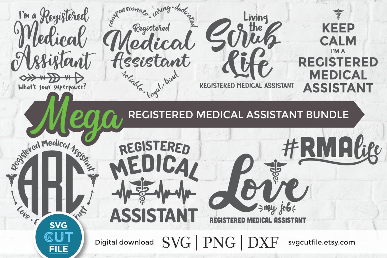 Registered Medical Assistant Svg Bundle RMA Svg Heart Svg - Etsy
