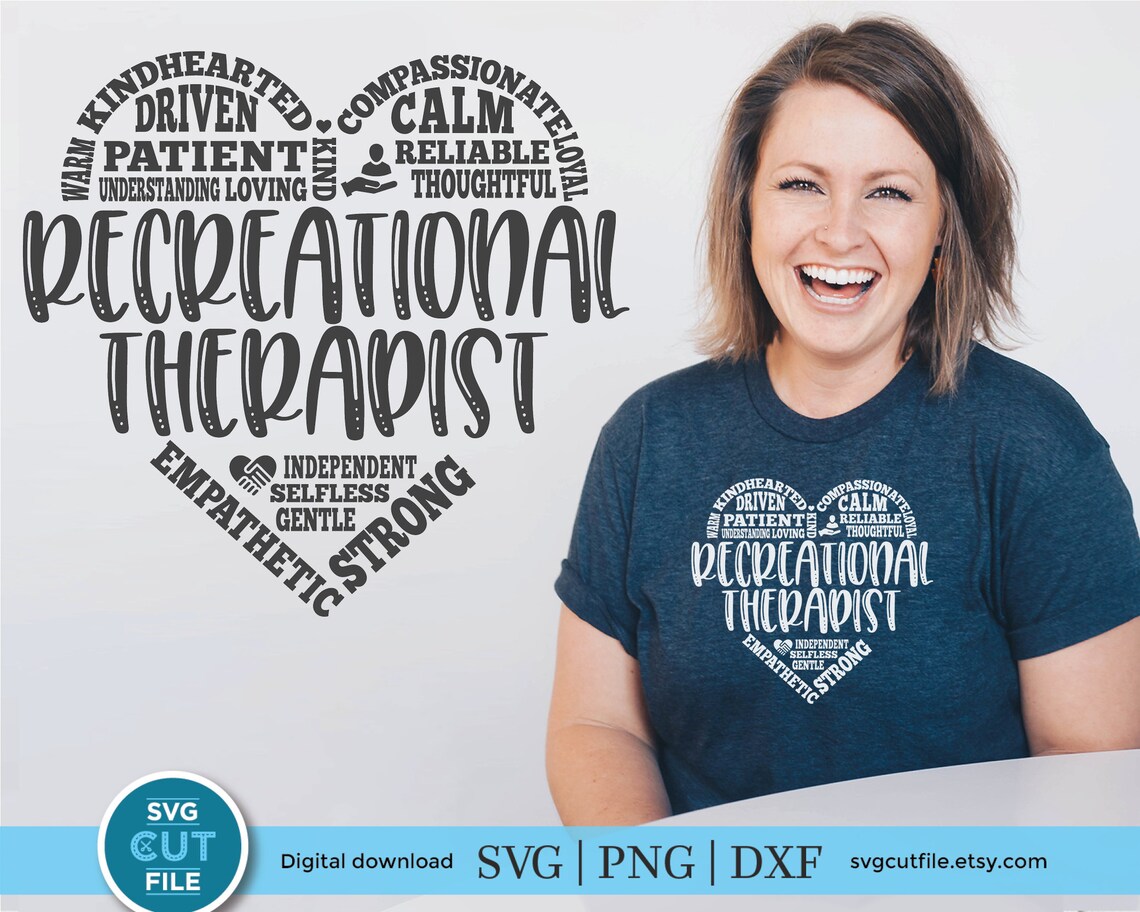 Recreational Therapist Svg, Recreational Therapy Svg, Subway Art Heart ...