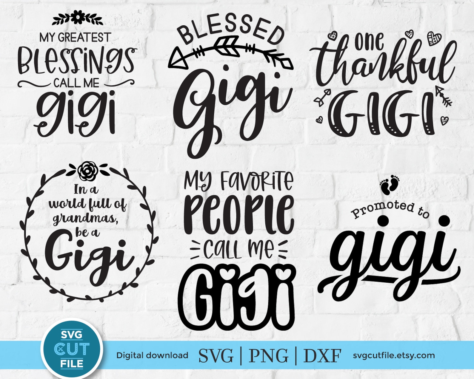 Gigi Svg Blessed Gigi Svg Cute Gigi Gift Mother's Day - Etsy