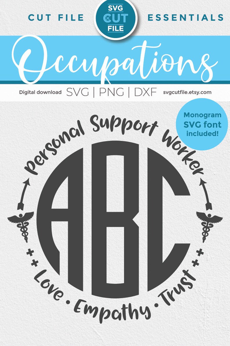 Personal Support Worker Monogram Svg, Psw Svg, Caregiver, Home ...