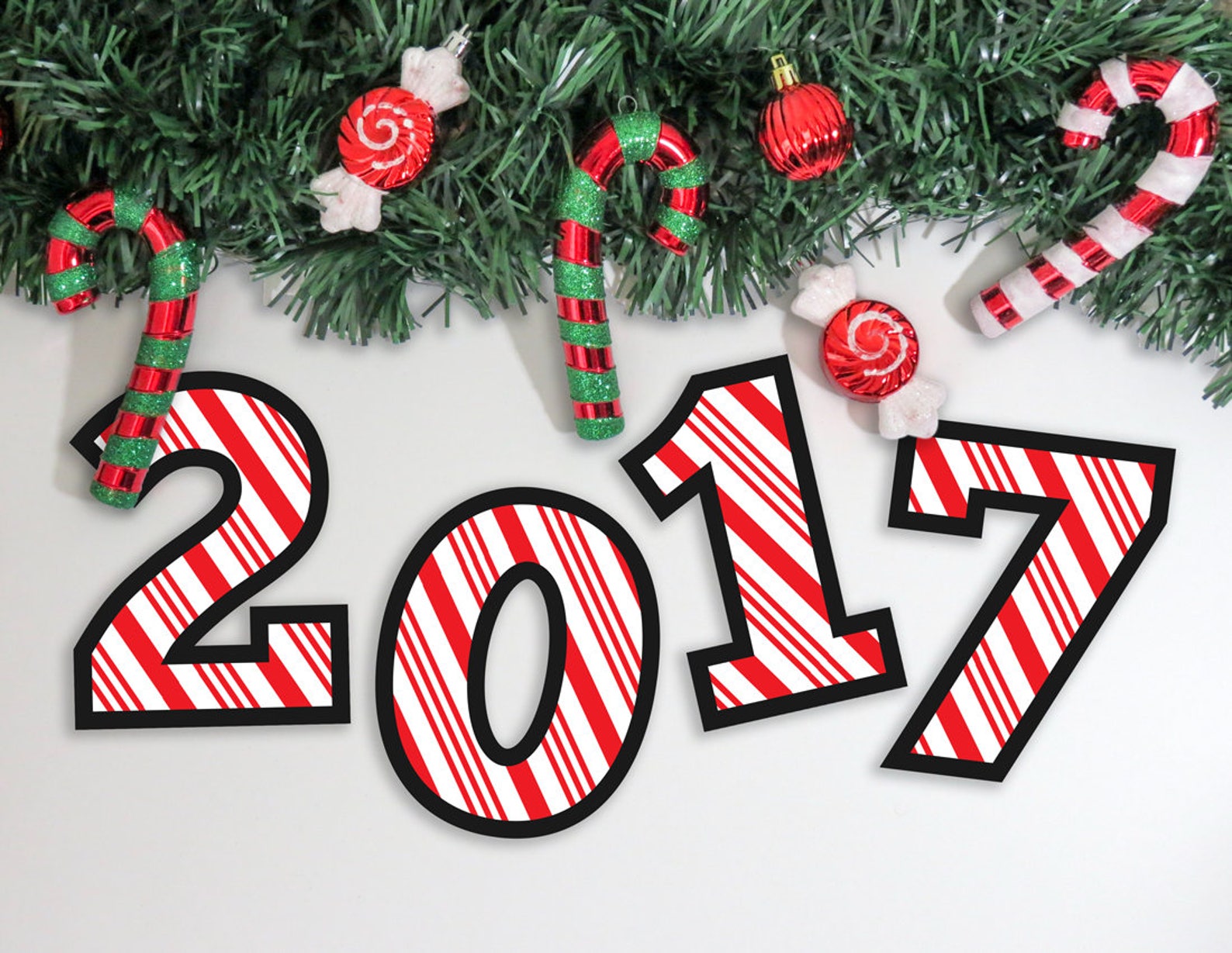 Candy Cane Number Svg, Peppermint Christmas Canes Dxf, Holiday Season ...