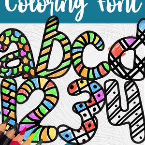 Coloring Book OTF Coloring Book Font Printable Font Adult - Etsy