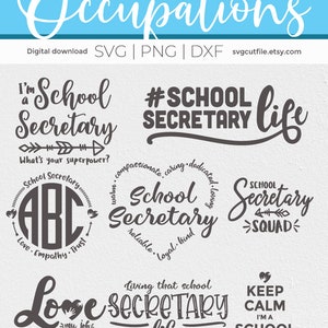 School Secretary Svg, School Secretary Bundle Svg, Secretary Collection ...