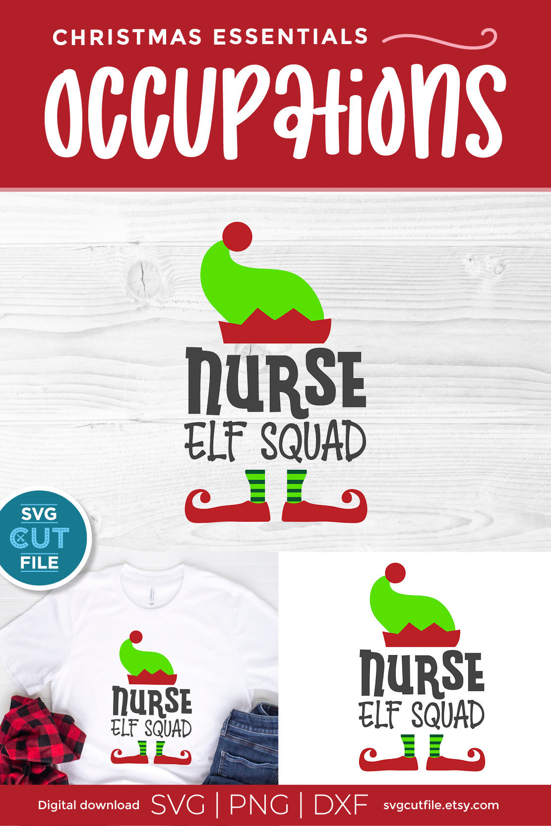 Christmas Nurse Svg, Elf Squad Svg, Holiday Nurse Svg, Png Dxf Svg ...