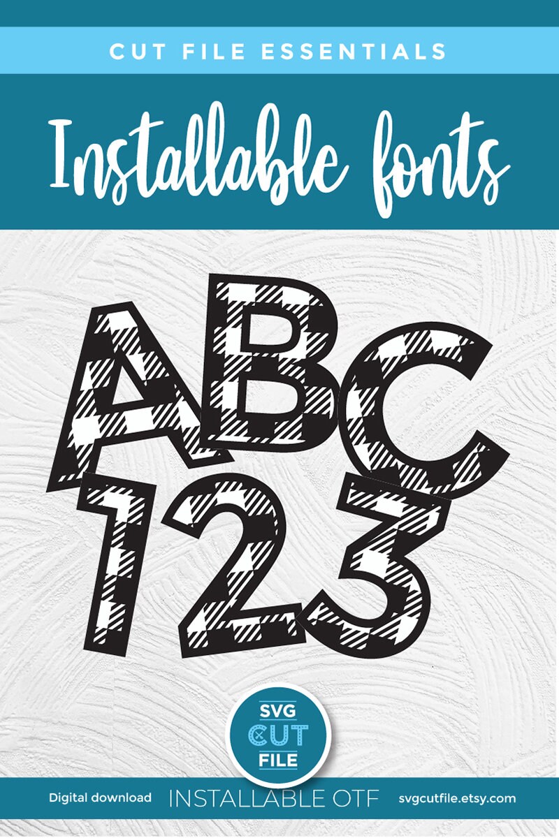 Buffalo Plaid Font Plaid Font OTF Installable Font 1st 2nd | Etsy