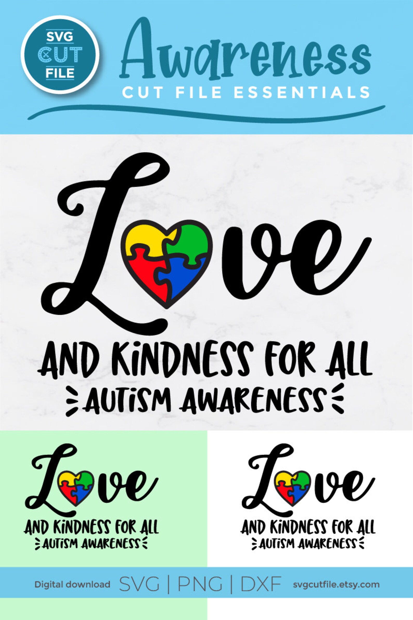 Autism Svg Autism Awareness Svg Rainbow Puzzle Ribbon Svg | Etsy