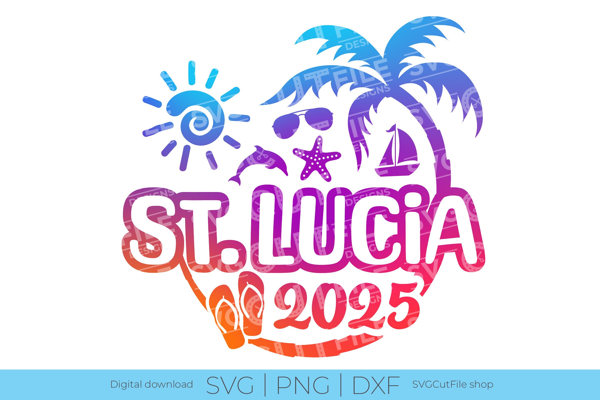 St. Lucia SVG, St. Lucia Urlaub, 2025 svg, St. Lucia PNG, Sublimation ...
