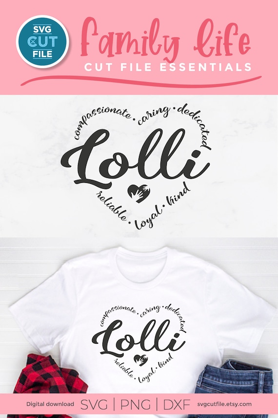 Lolli Svg Lolli Heart Svg Grandma Lolli Svg Cute Lolli | Etsy