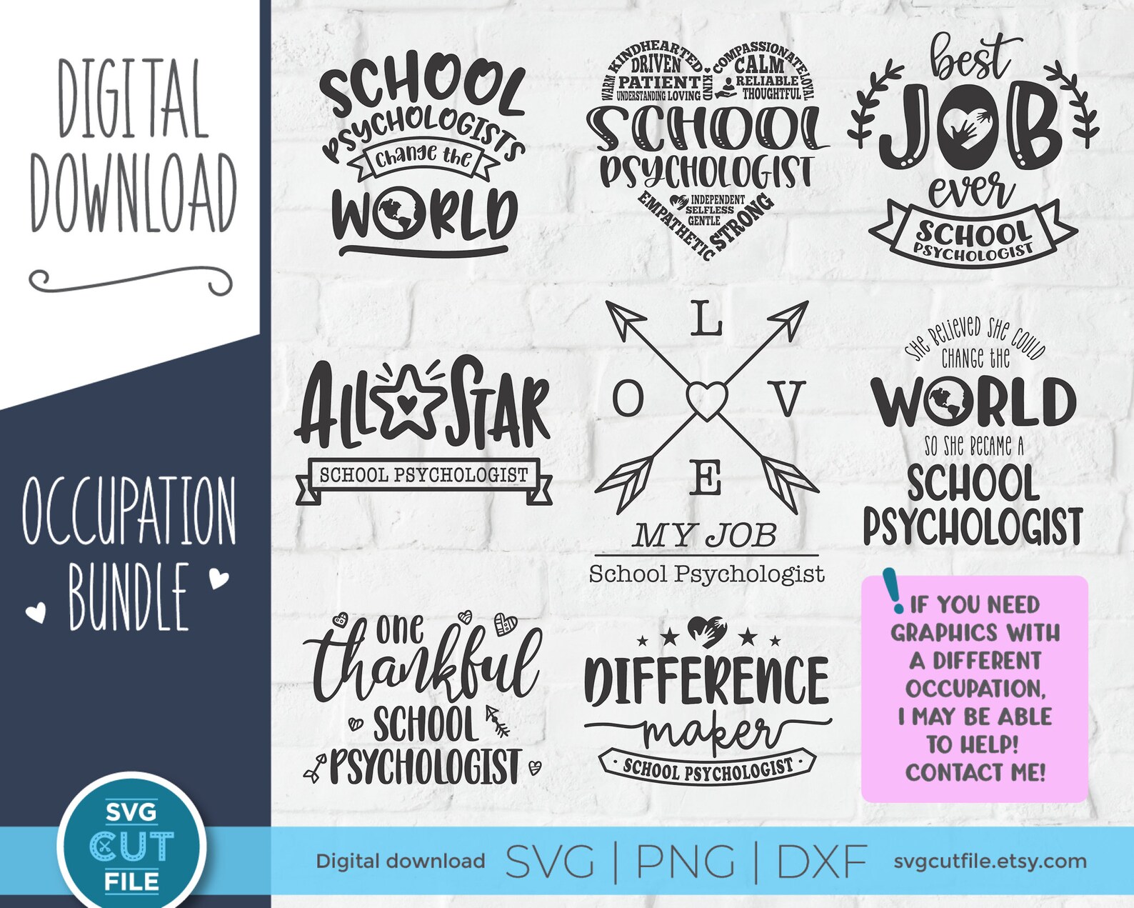 School Psychologist Svg School Psychology Bundle Svg Psych - Etsy