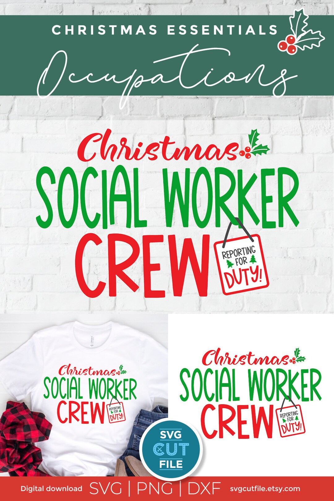 Christmas Social Worker Svg, Social Worker Christmas Crew Svg, Social ...