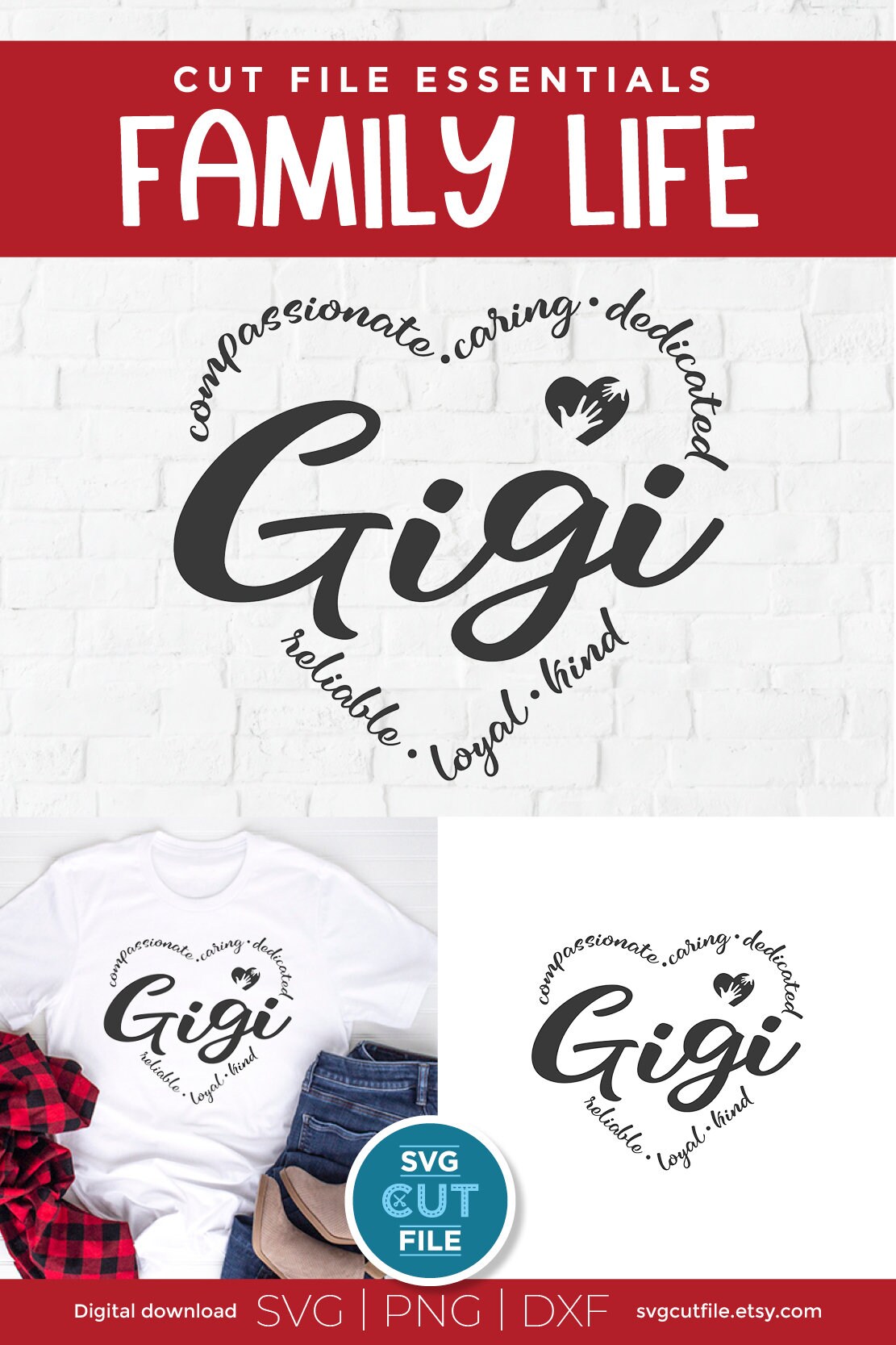 Gigi Svg Gigi Heart Svg Grandma Gigi Svg Cute Gigi Gift - Etsy
