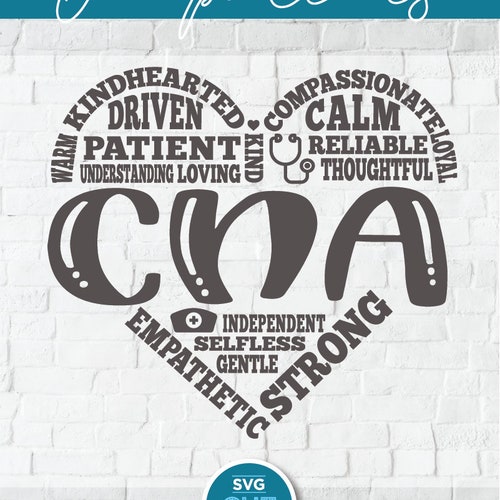 Certified Nursing Assistant CNA SVG Heart Shape Healthcare - Etsy