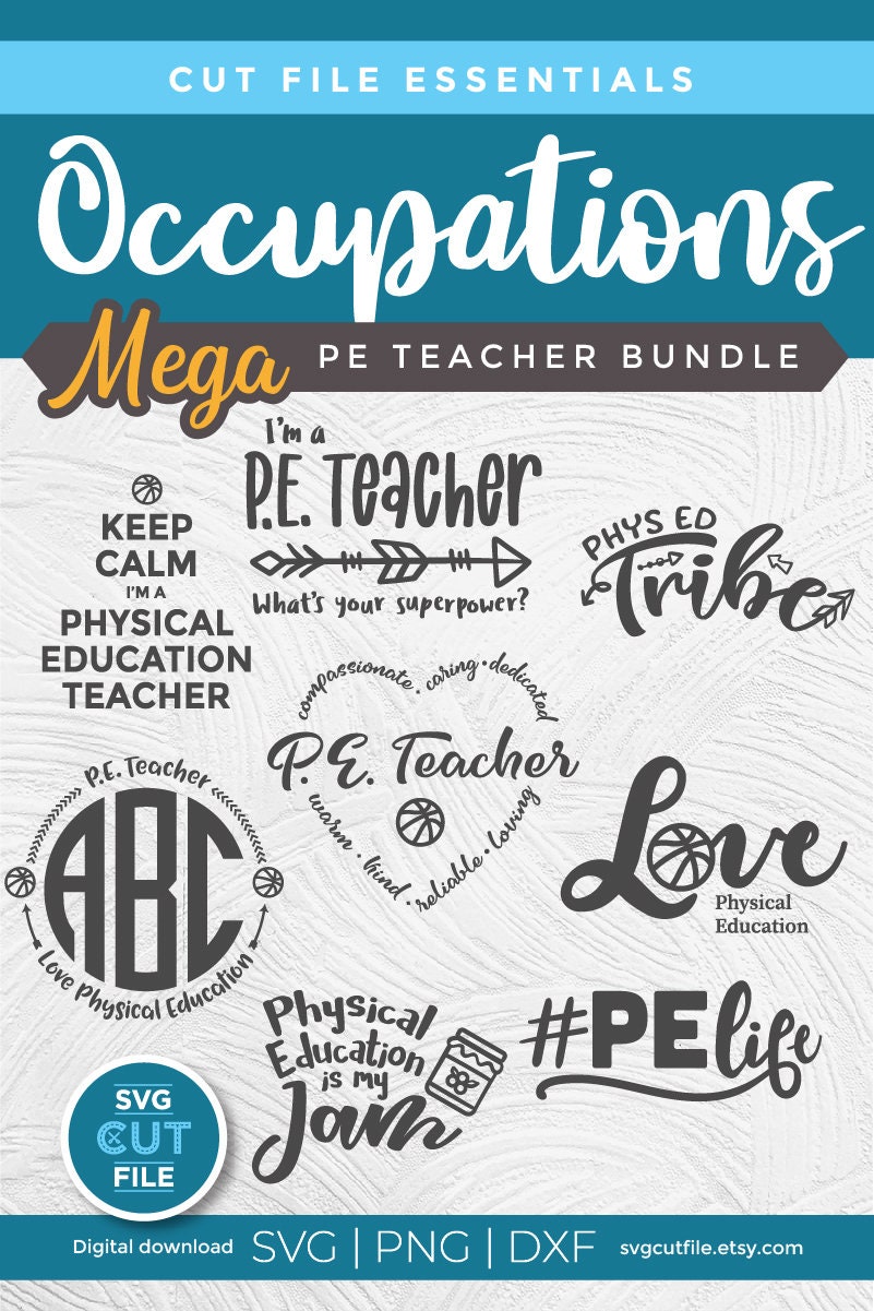 PE Teacher Svg Physical Education Svg Phys Ed Teacher Svg | Etsy
