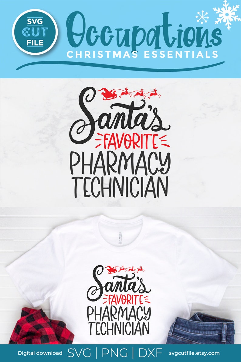 Christmas Pharmacy Tech Svg Santas Favorite Pharmacy Tech - Etsy