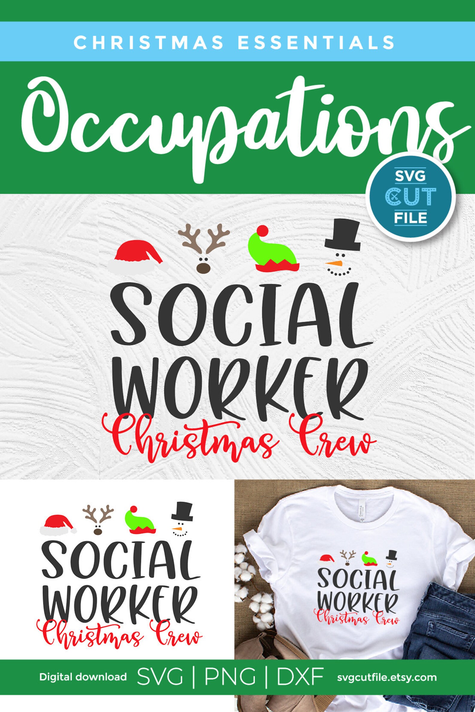 Christmas Social Worker Svg, Social Worker Christmas Crew Svg, Social ...
