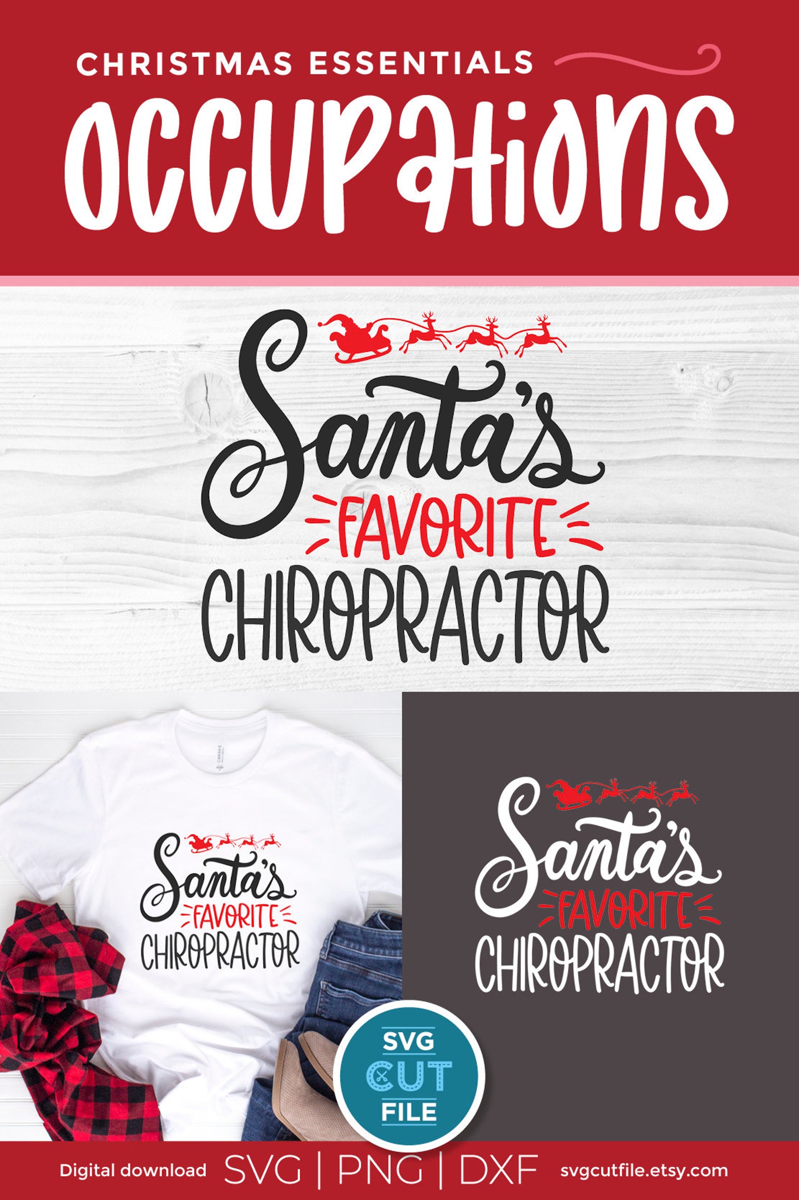 Christmas Chiropractor Svg, Santas Favorite Chiropractor Svg, Holiday ...