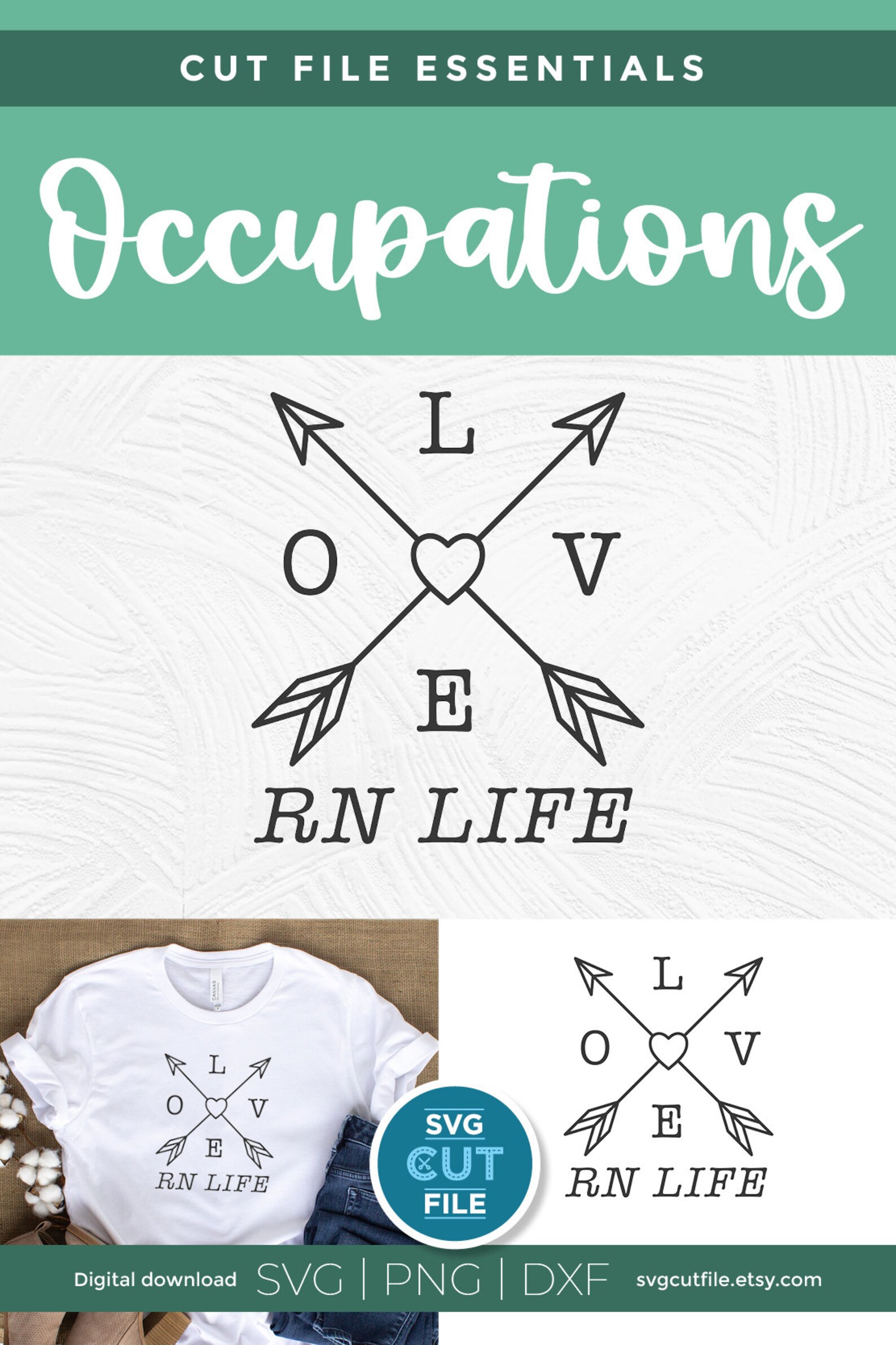 RN Svg Registered Nurse Svg Nurse Appreciation Svg Love RN | Etsy