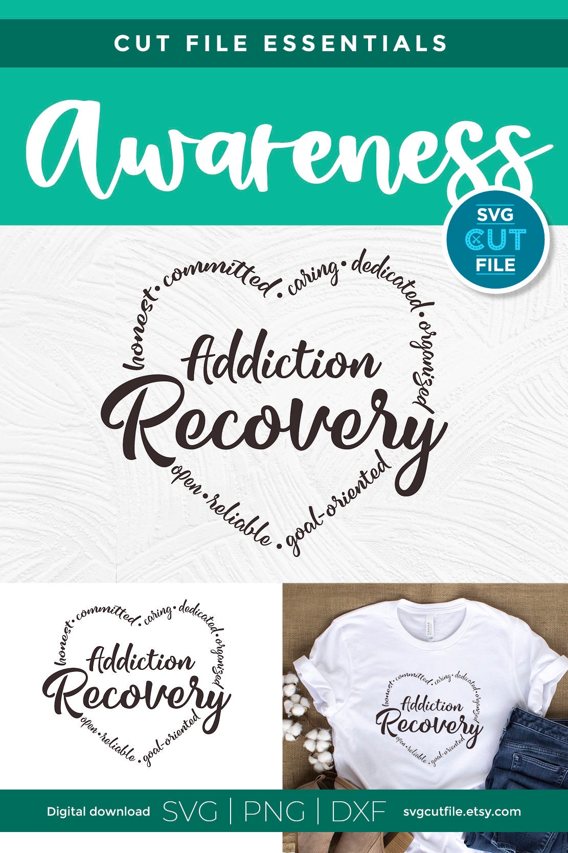 Addiction Recovery Svg Sober Svg Clean Svg Substance Abuse - Etsy