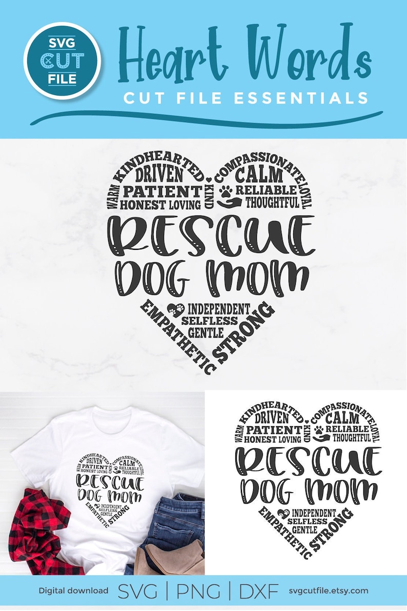 Rescue Dog Mom Svg Adopt Svg Animal Rescue Foster Svg - Etsy