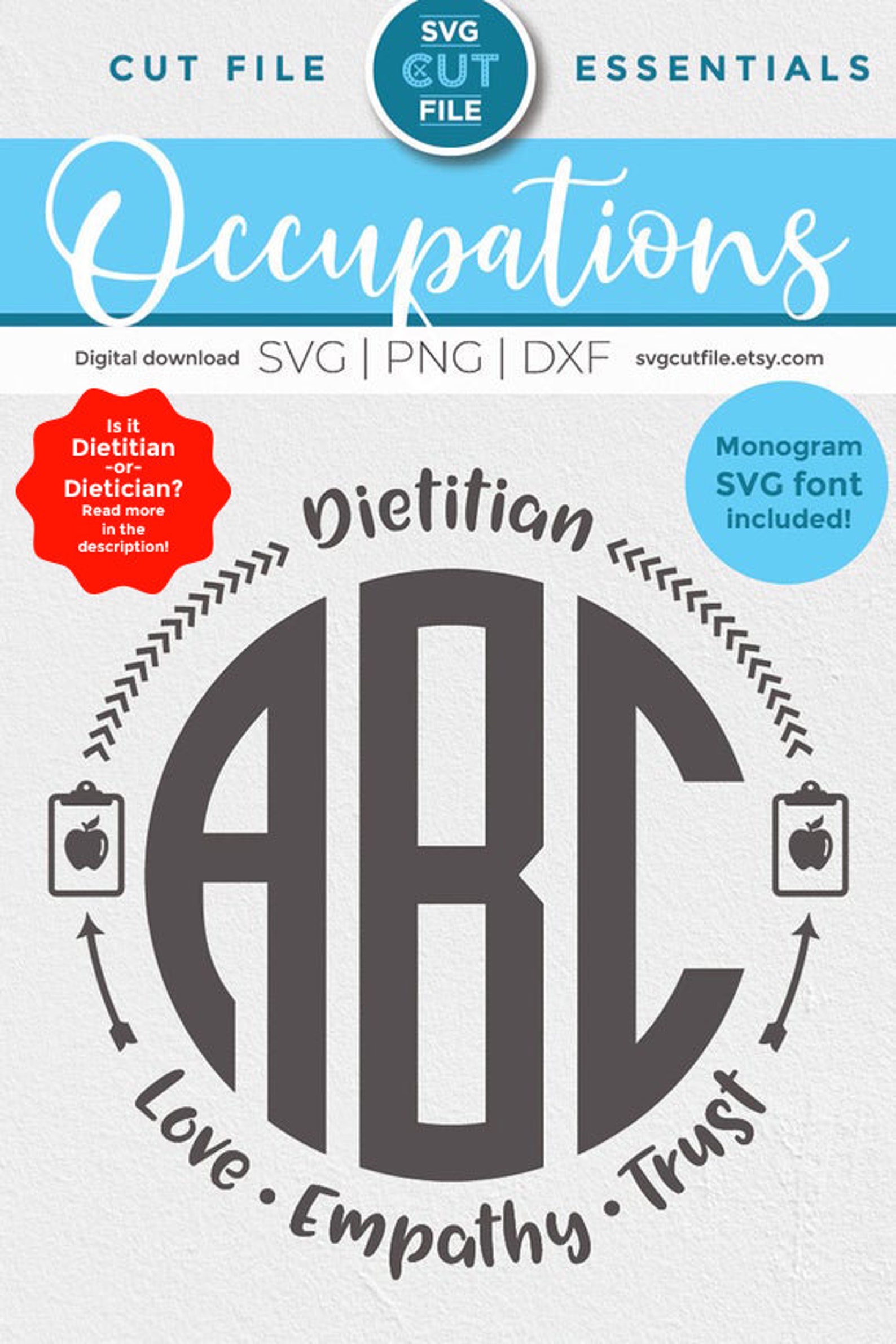 Dietitian Svg Registered Dietitian Monogram Rdn Svg Living - Etsy