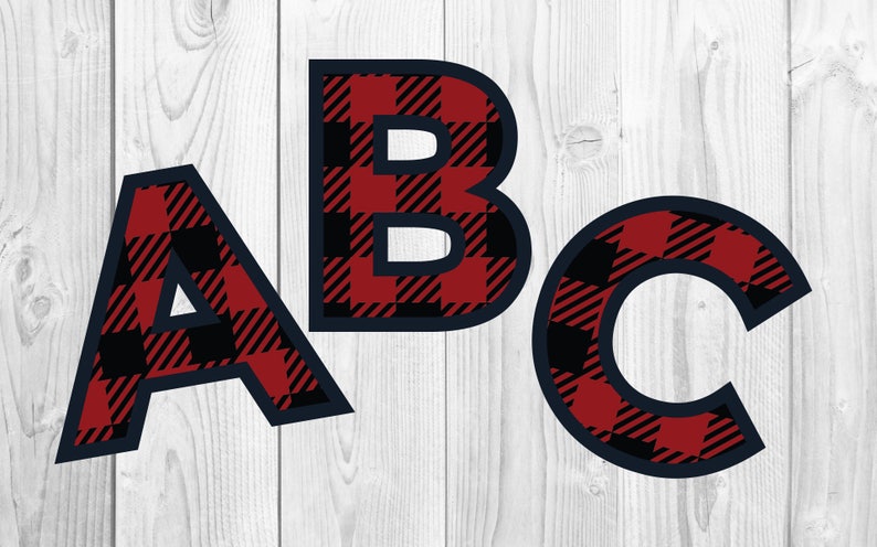 Plaid Letters Svg Buffalo Plaid Font Plaid Alphabet Svg 1st | Etsy