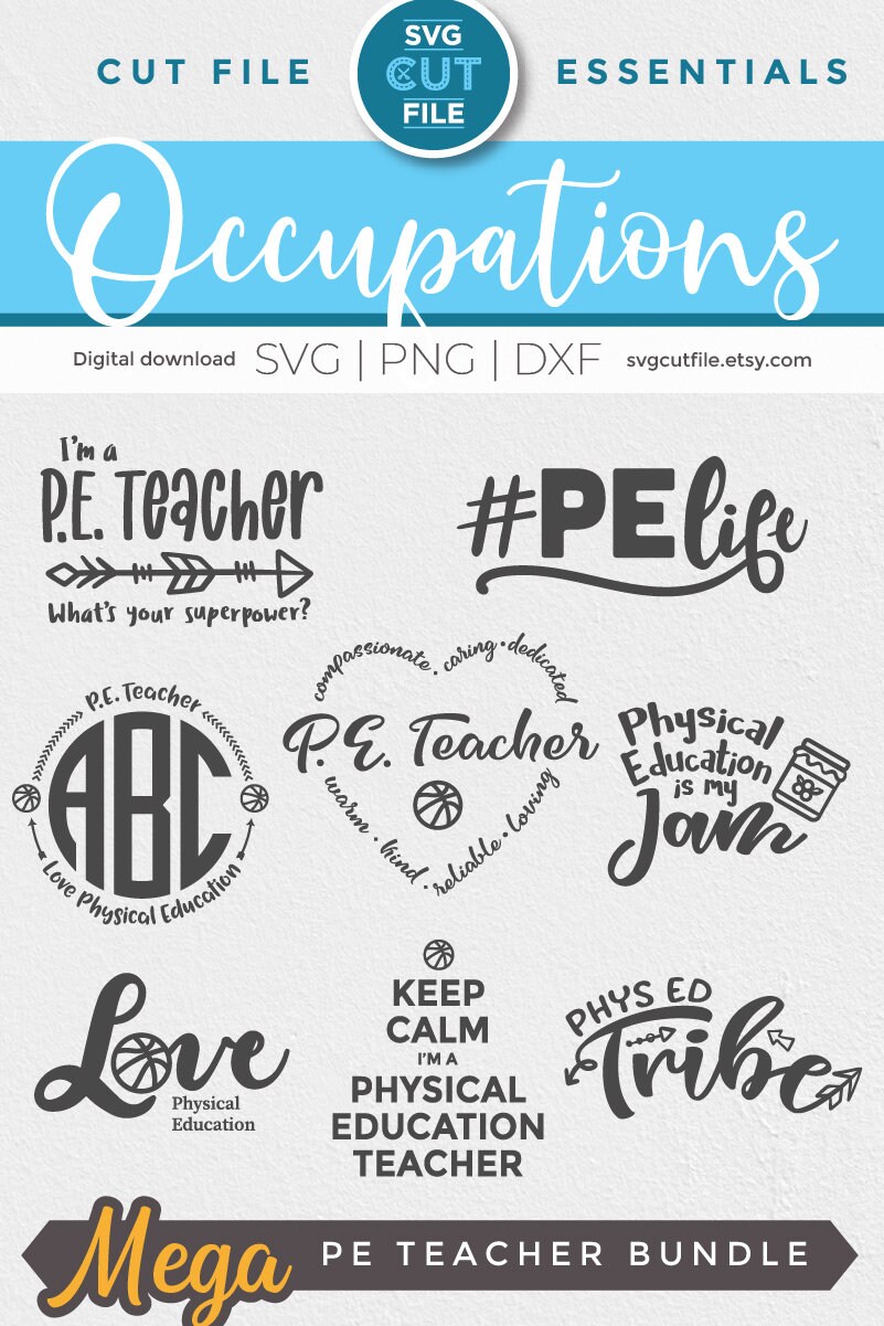 PE Teacher Svg Physical Education Svg Phys Ed Teacher Svg | Etsy